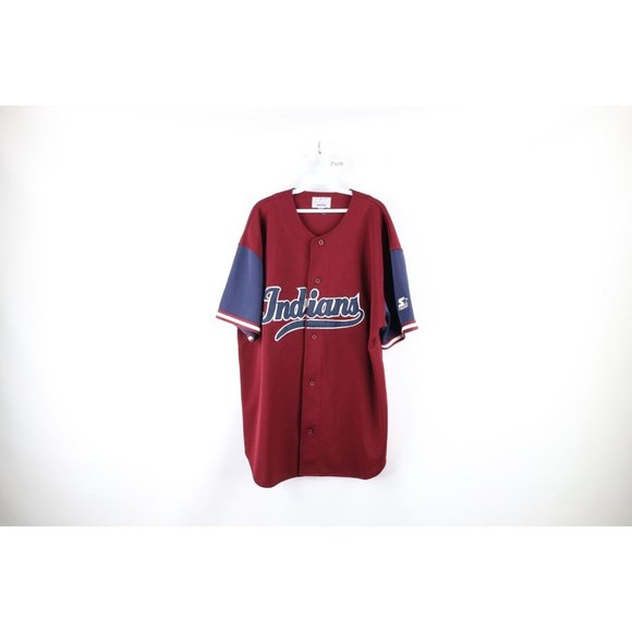 STARTER | Shirts | Vintage 9s Starter Mens 2xl Script Spell Out Cleveland Indians Baseball ...